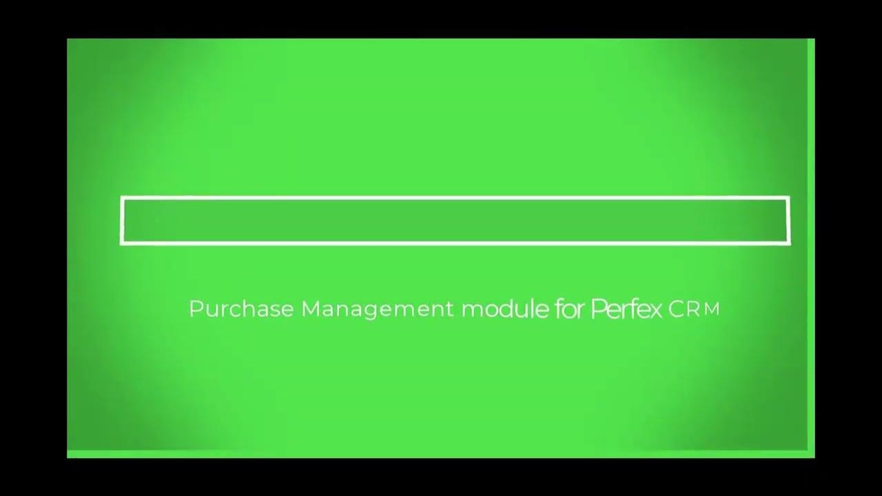 [Perfex CRM Modules - Purchase Management] Create Purchase Order and Approval - YouTube