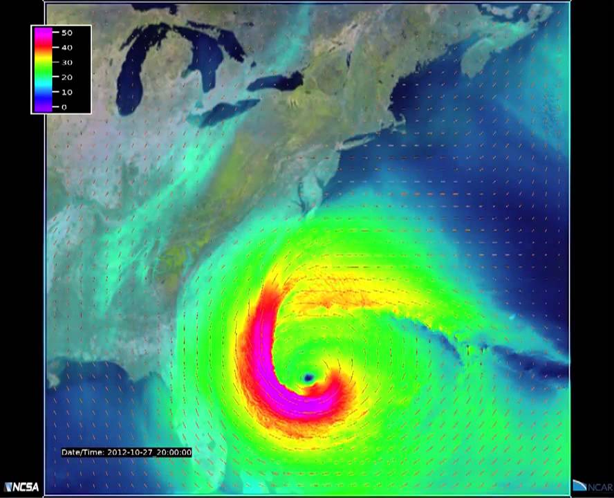 Lifecycle of Hurricane Sandy Simulation 4 Wind Speeds - YouTube