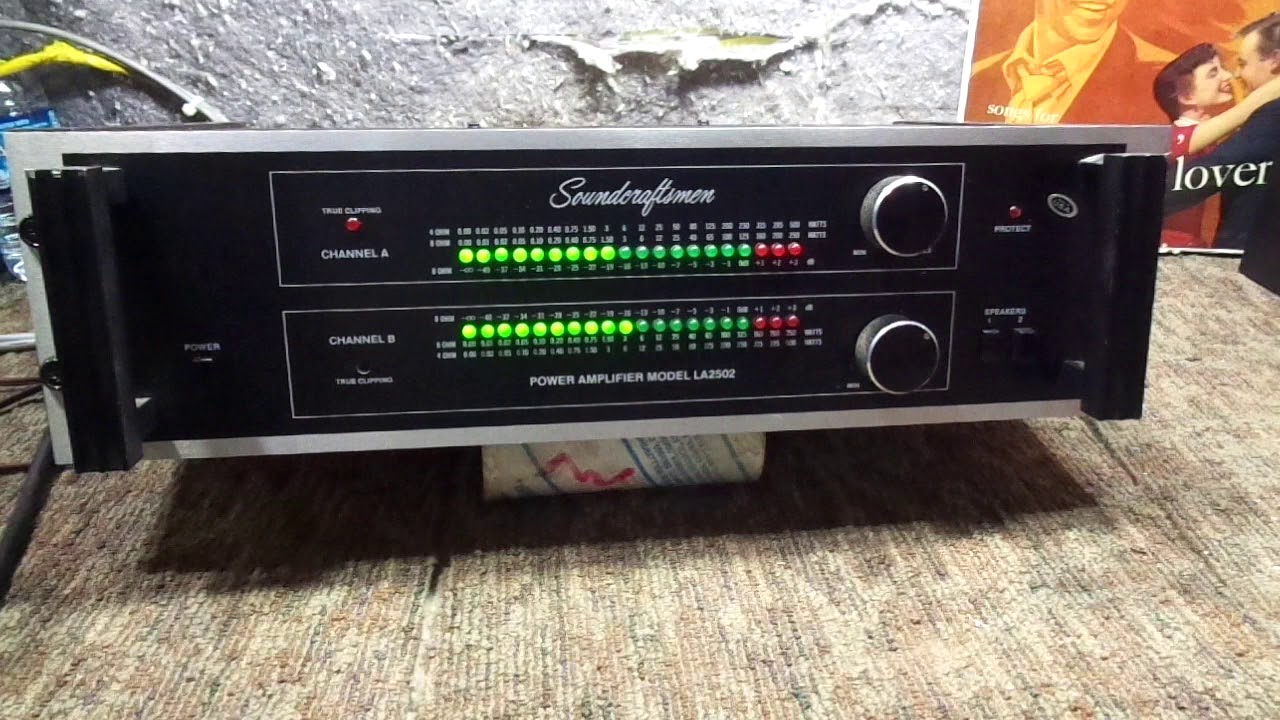 DEMO of VINTAGE SOUNDCRAFTSMEN LA2505 POWER AMPLIFIER FOR SALE - YouTube