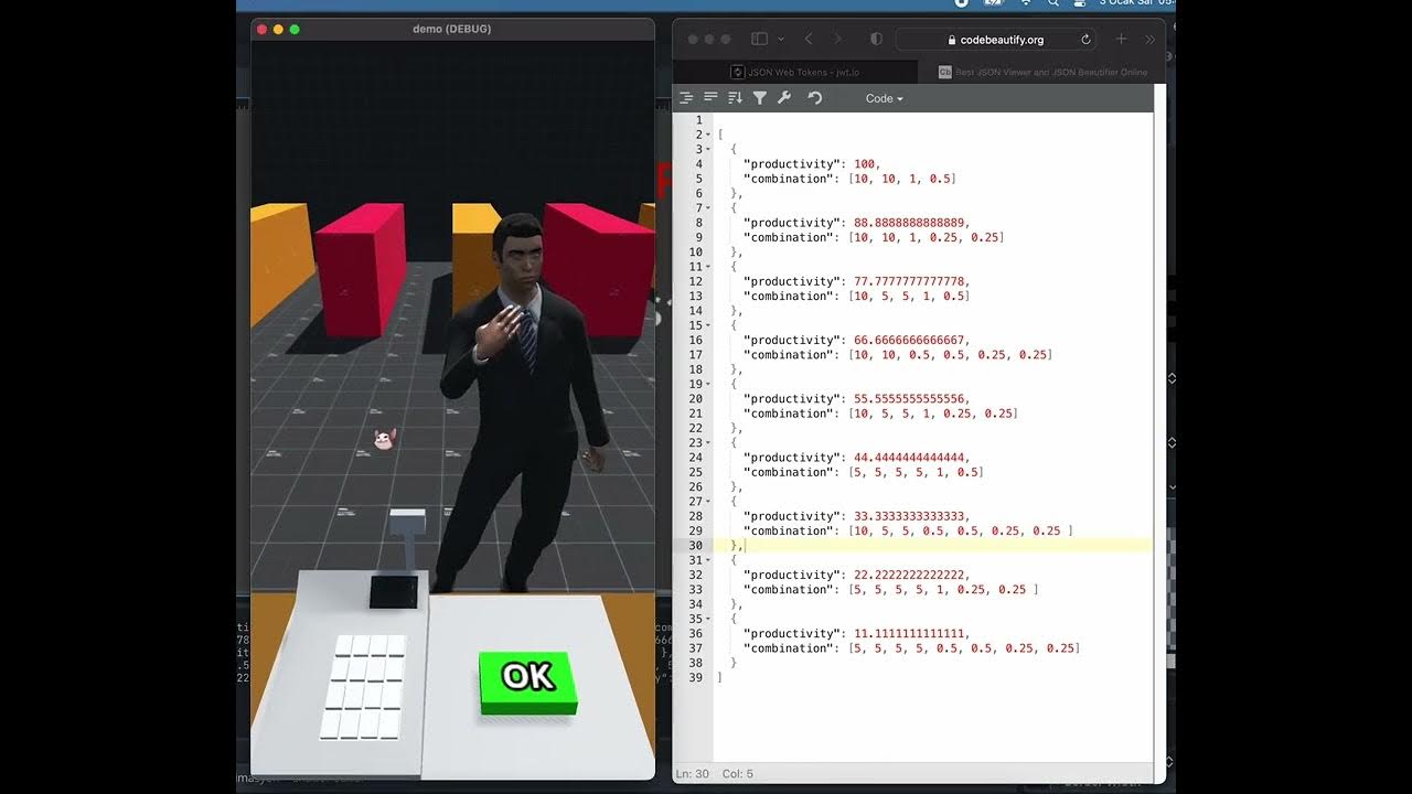 Cashier Algorithm Game Early Prototype - YouTube