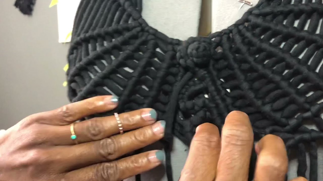 DIY Macrame Bralette Adding Buttons and Button hole p2 - YouTube