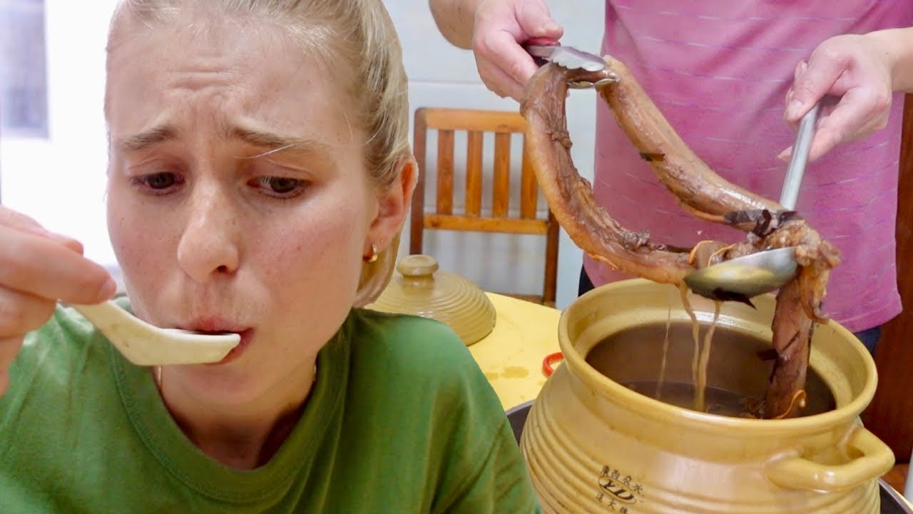 First time trying bull penis soup... - YouTube