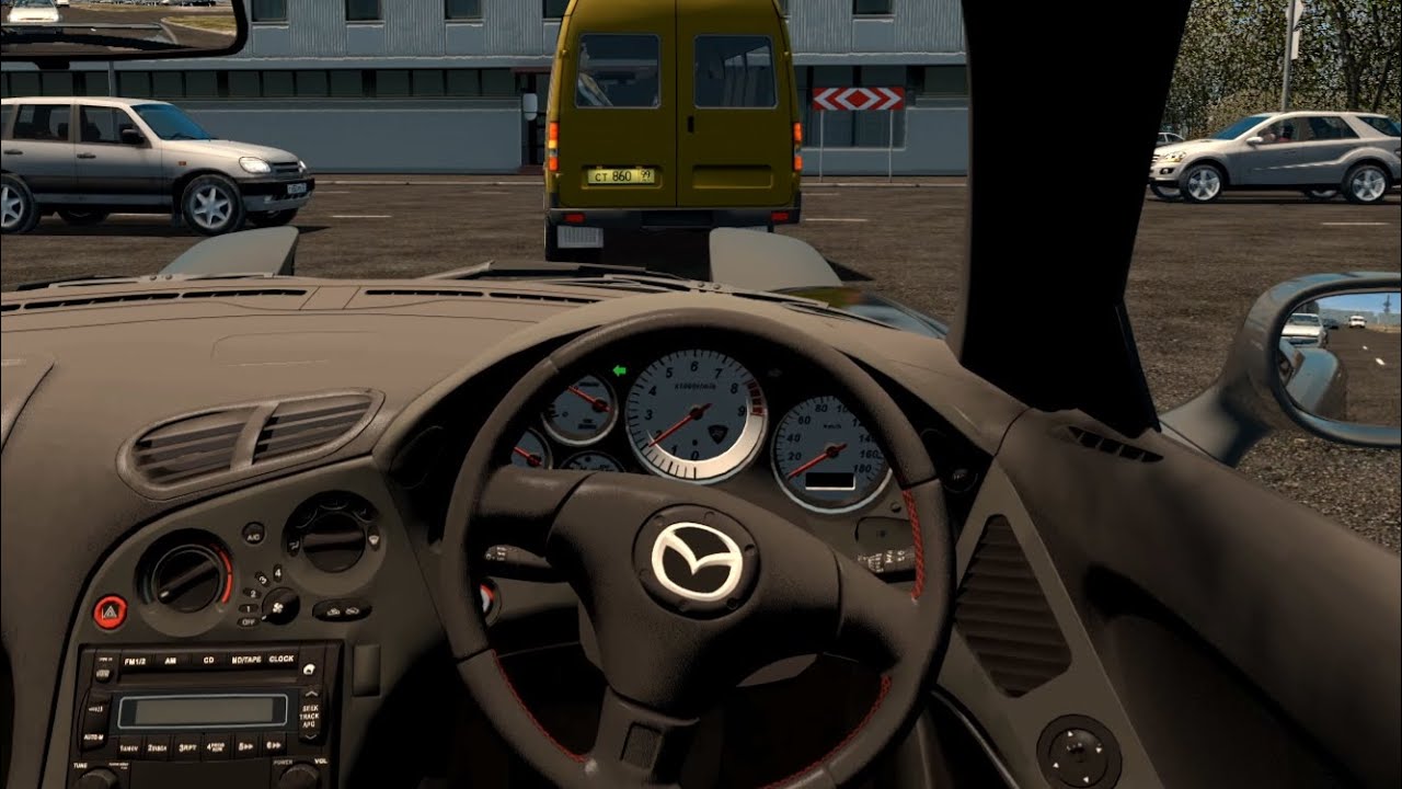 Mazda RX7 - City Car Driving [Steering wheel gameplay] - YouTube