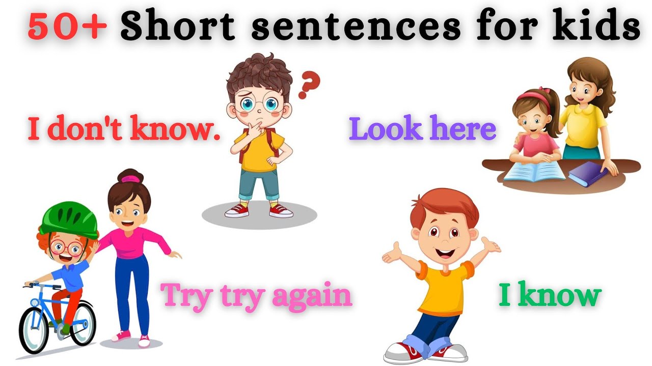 50 + Short Sentences For Kids | Spoken English With Kids | English ...