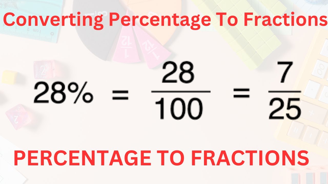 Converting Percentage To Fractions | How To Convert Percent To ...