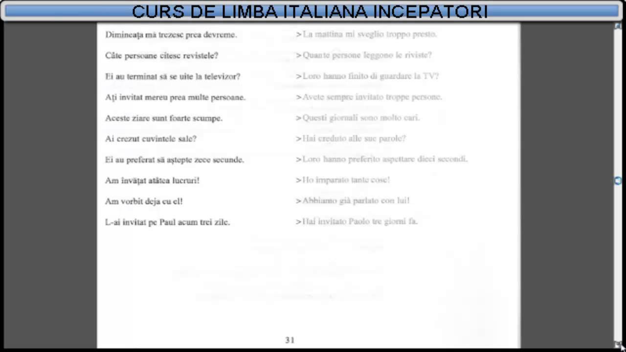 Învață Italiana Online Curs Incepatori (tema+dictionar) - Lectia 20 ...