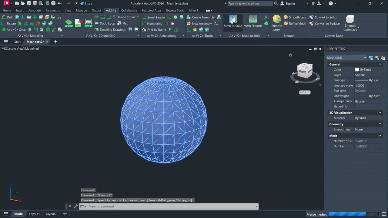 Mesh To Solid command for AutoCAD - YouTube