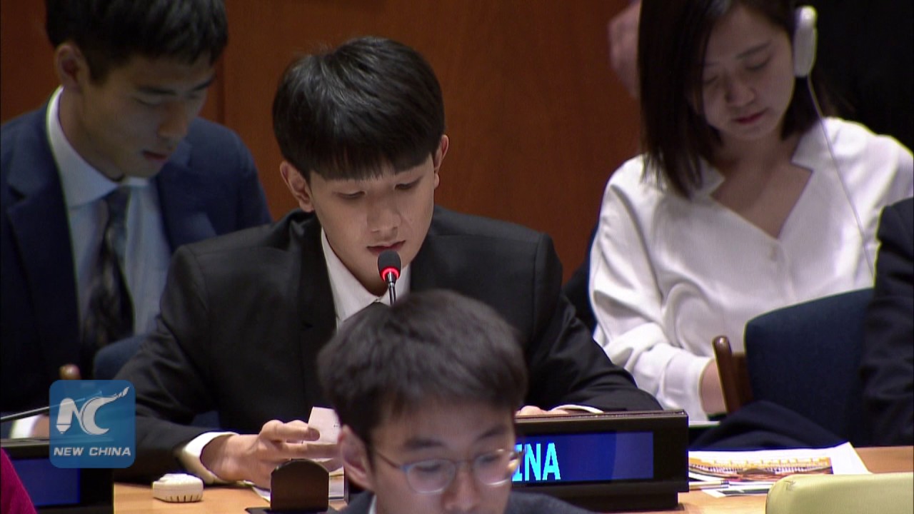 TFBoys star Roy Wang Yuan addresses Youth Forum at United Nations ...
