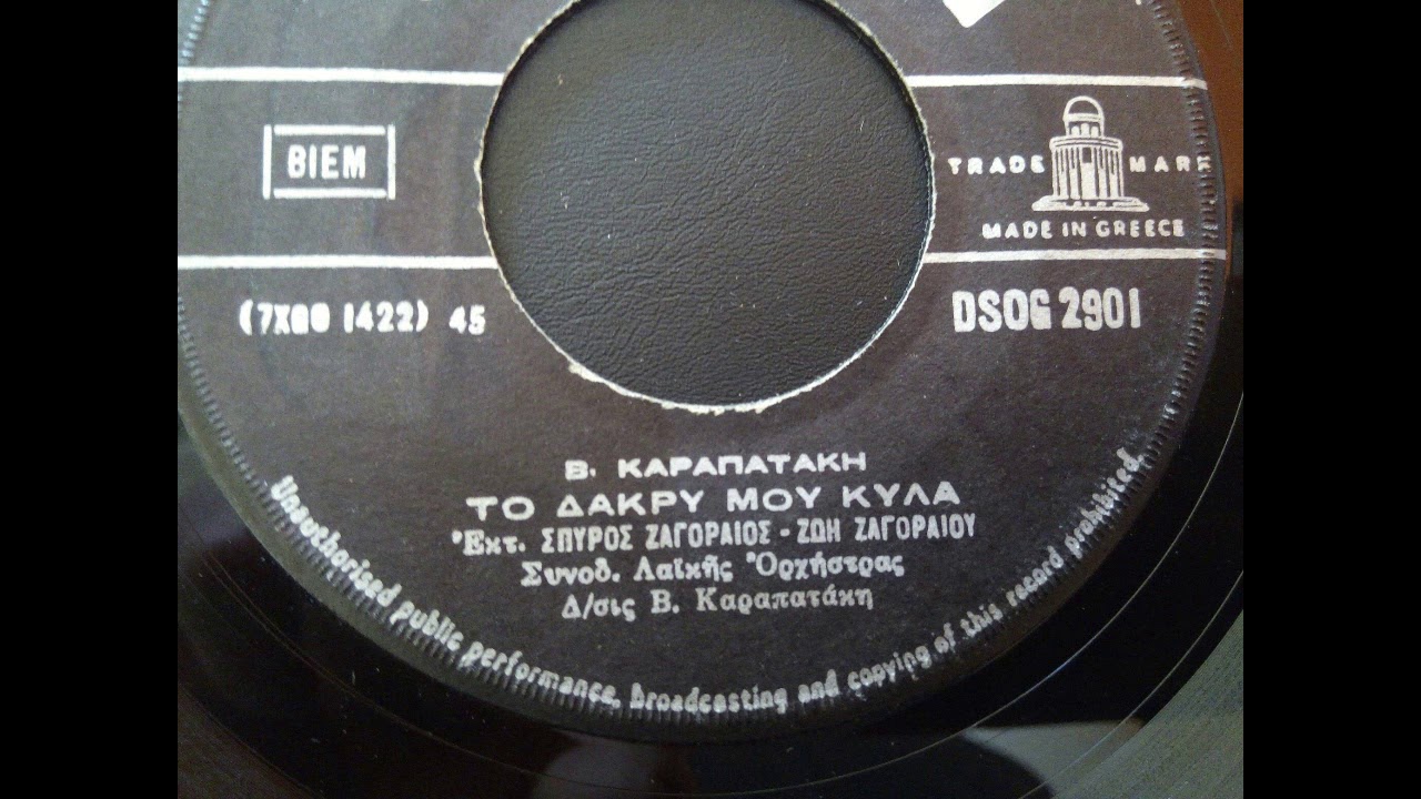 ΖΑΓΟΡΑΙΟΣ ΣΠΥΡΟΣ ΤΟ ΔΑΚΡΥ ΜΟΥ ΚΥΛΑ Ζωη Ζαγοραιου - YouTube