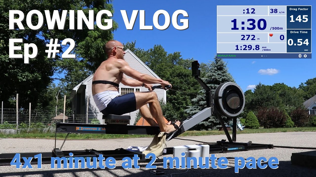 Indoor Rowing Session - 4 x 1 Minute at 2 Minute Pace | Vlog #2, Season ...