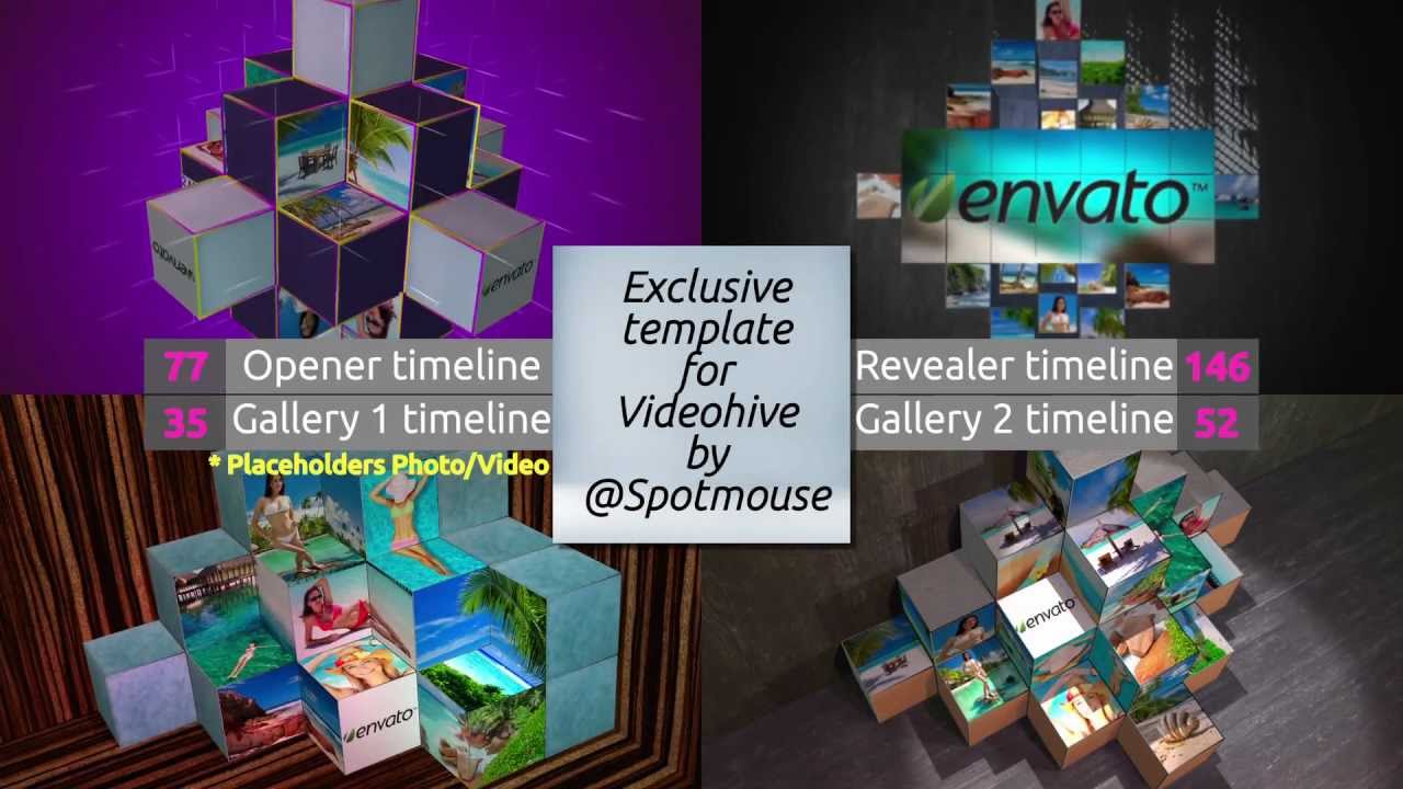 Cubes Gallery Pack After Effects template - YouTube