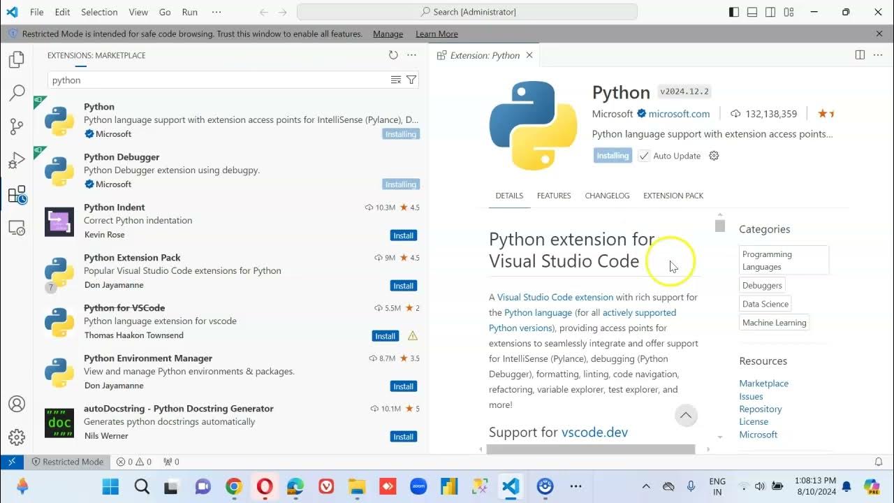 Lesson4- VS Code Extension - Python 1000 Videos - YouTube