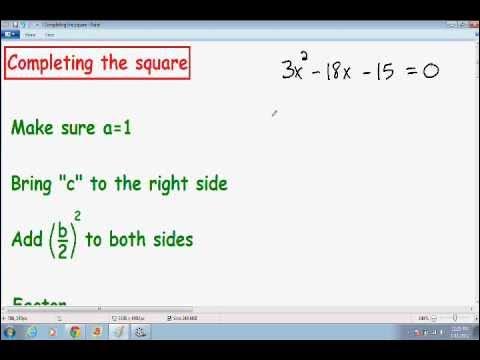 Completing the square - YouTube