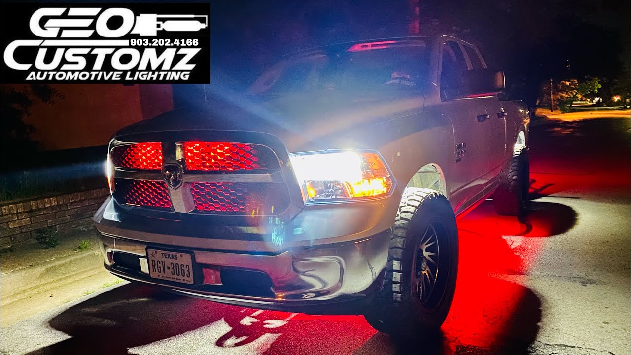 2019 Dodge Ram 1500 | LED White RockLights | LED Red UnderGlow Kit ...