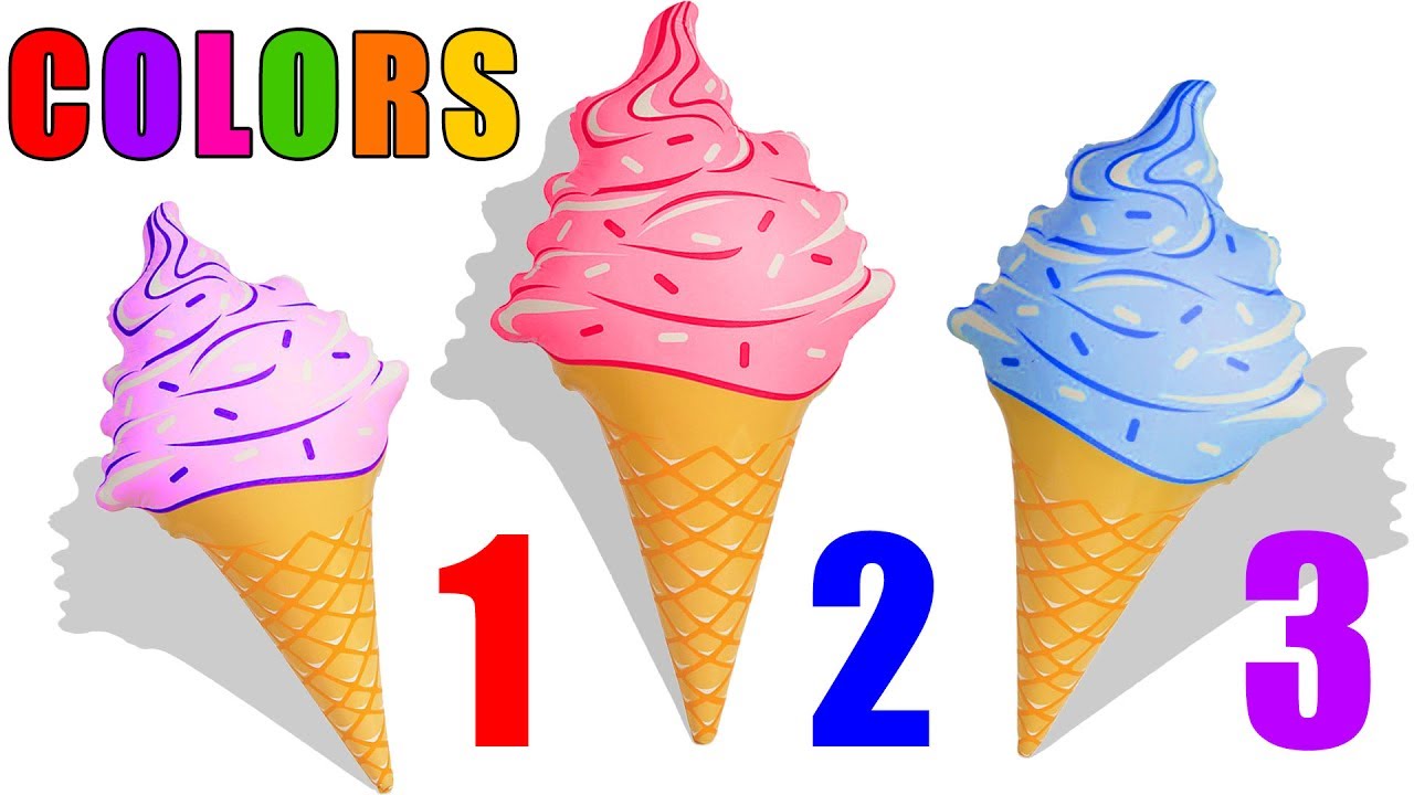 Learn Colors with 3D Ice Cream Popsicles Toys - Colors and Numbers ...