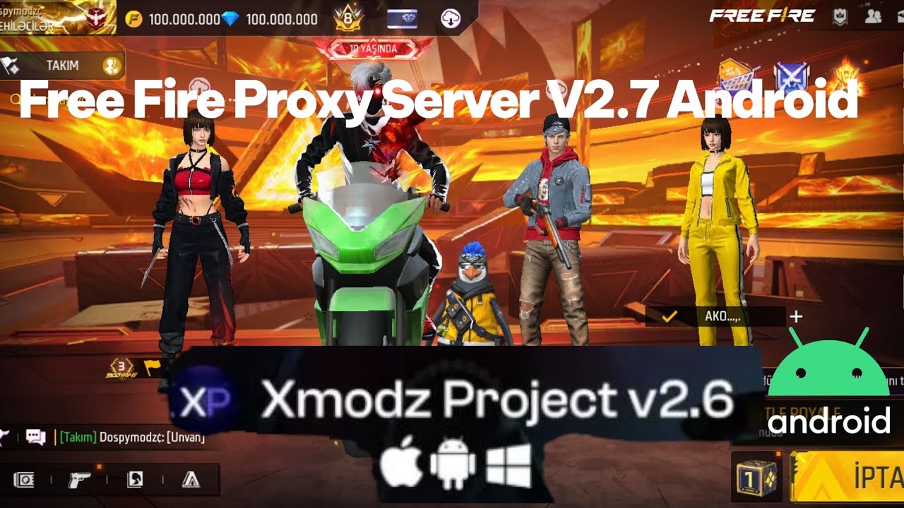 FREE FİRE PROXY SERVER XMODZ PROJECT V2.7 ANDROİD | FULL SETTUP - YouTube
