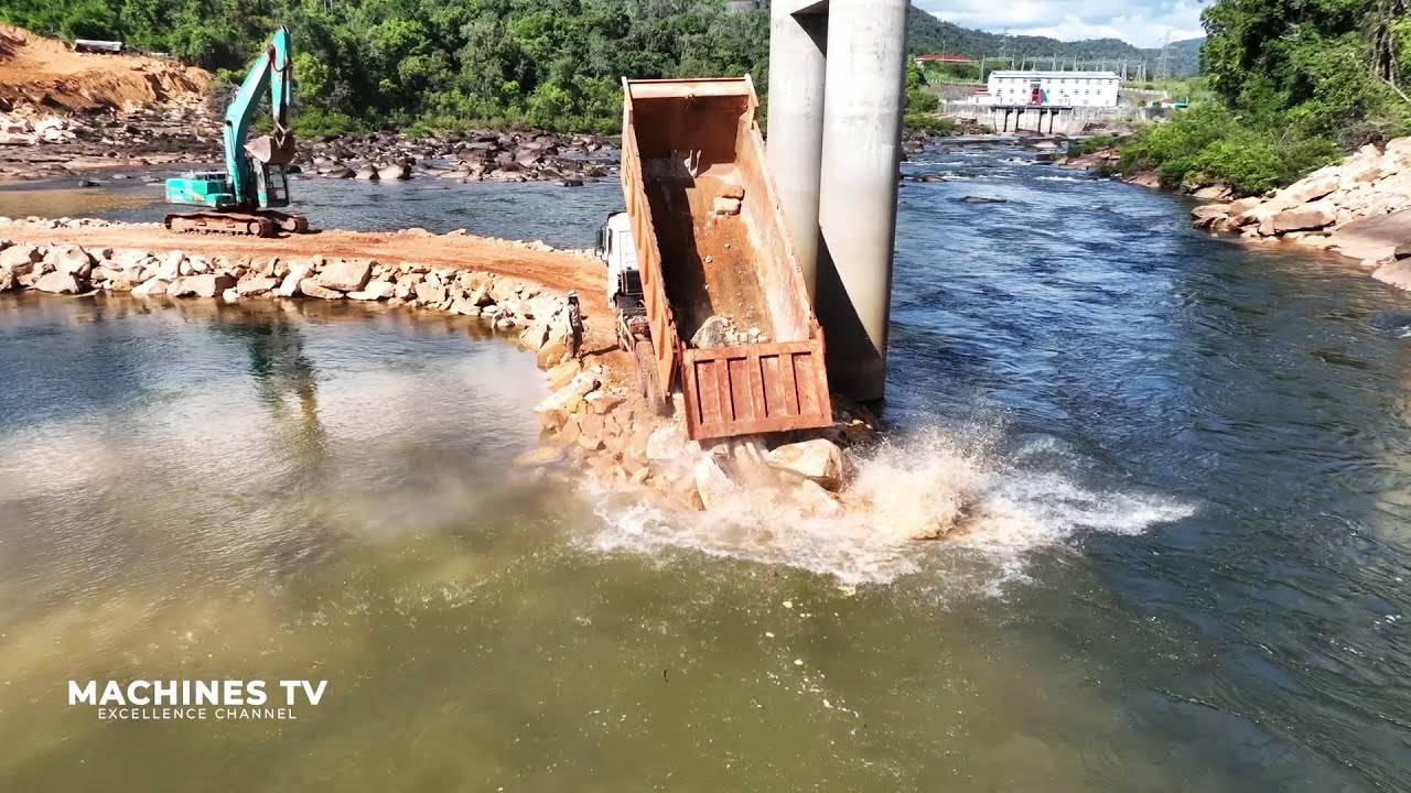 Part-2 Wonderful View!! Engineering Dam Construction For Building ...