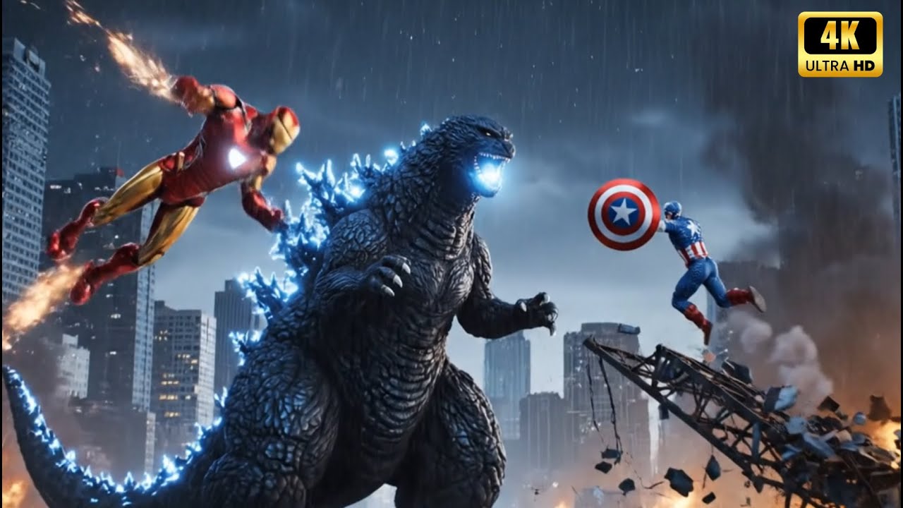 Epic Final Battle: Iron Man & Captain America vs Godzilla - YouTube