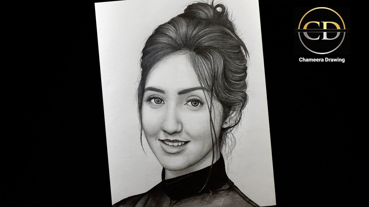 How to draw a Cute girl " Ashnoor Kaur" (step by step) Pencil Drawing ...