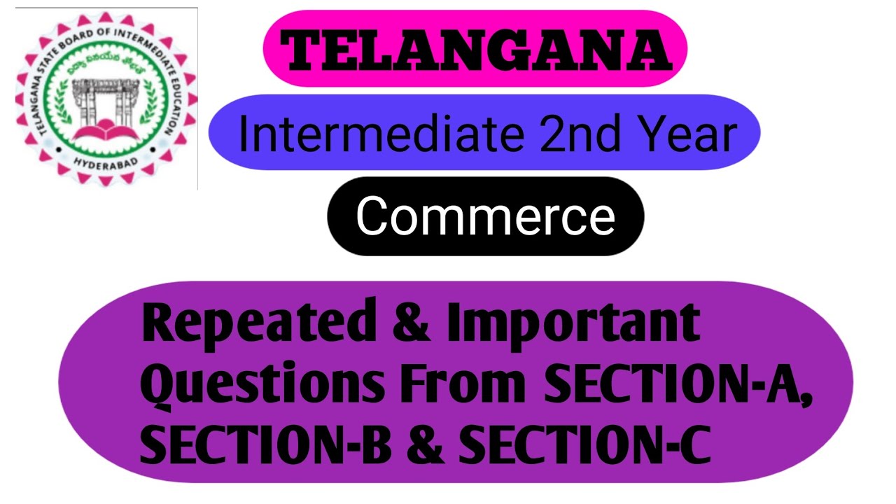 Ts Inter 2nd year Commerce Repeated & Important Questions From SECTION-A SECTION-B SECTION-C ...