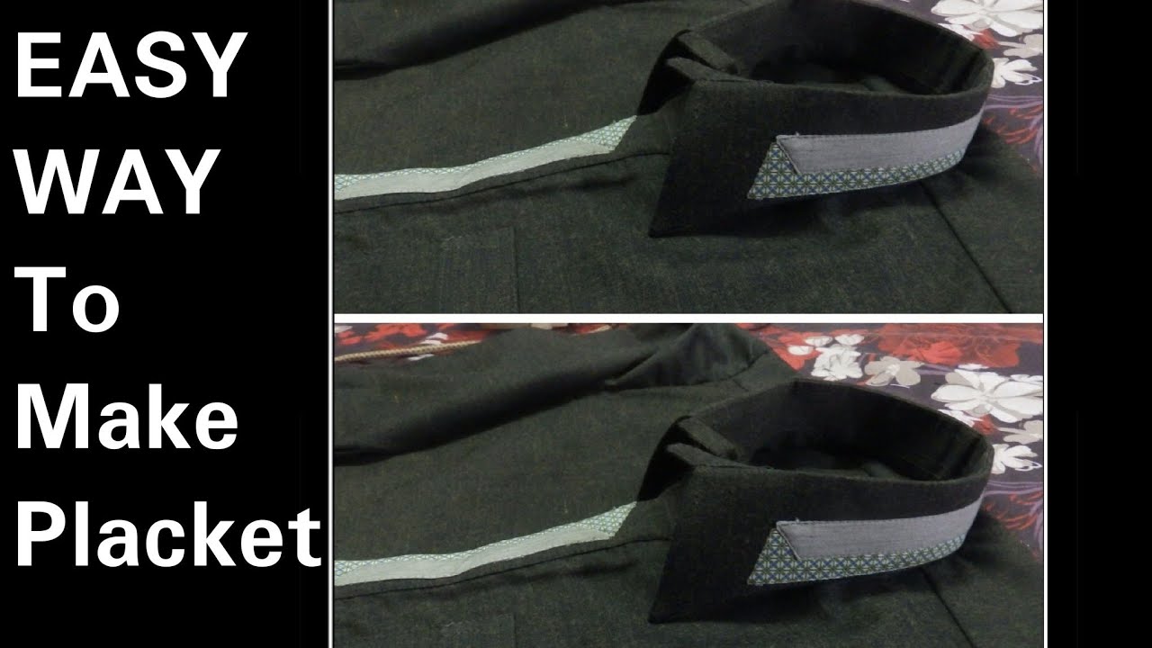 How to design Gents Double Placket part 1 | latest designer Placket ...