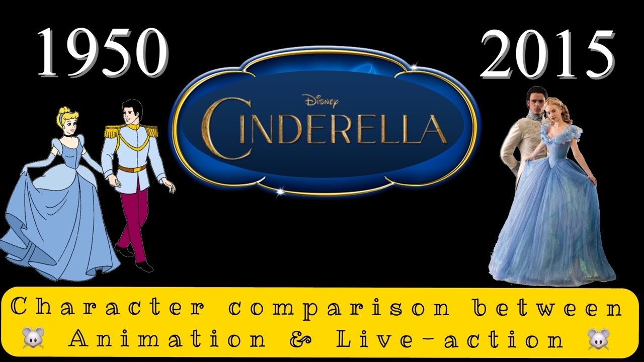 Disney Cinderella Character Comparison Cartoon & Live-Action - YouTube