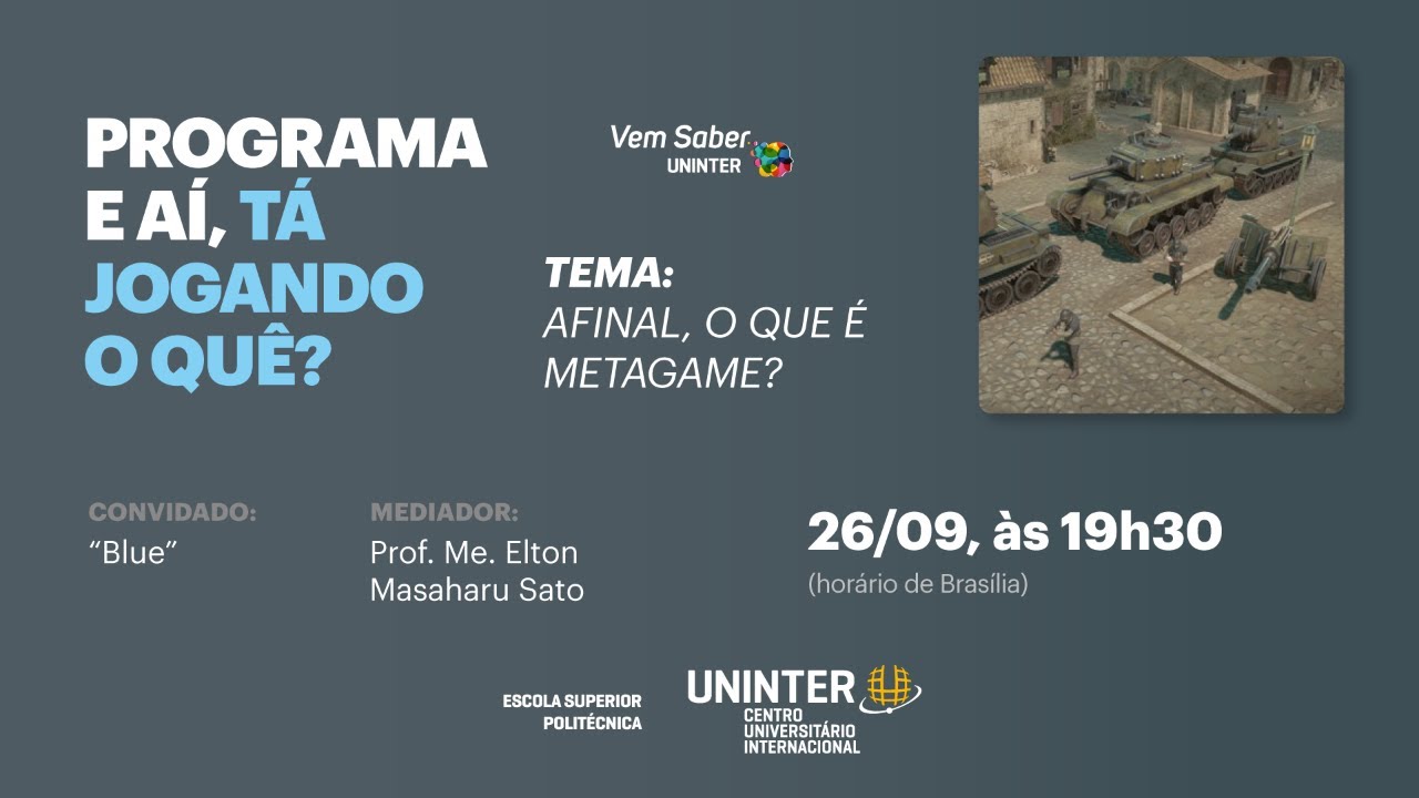 Programa E aí, tá jogando o quê? Metagame. 26.09.2023 - YouTube