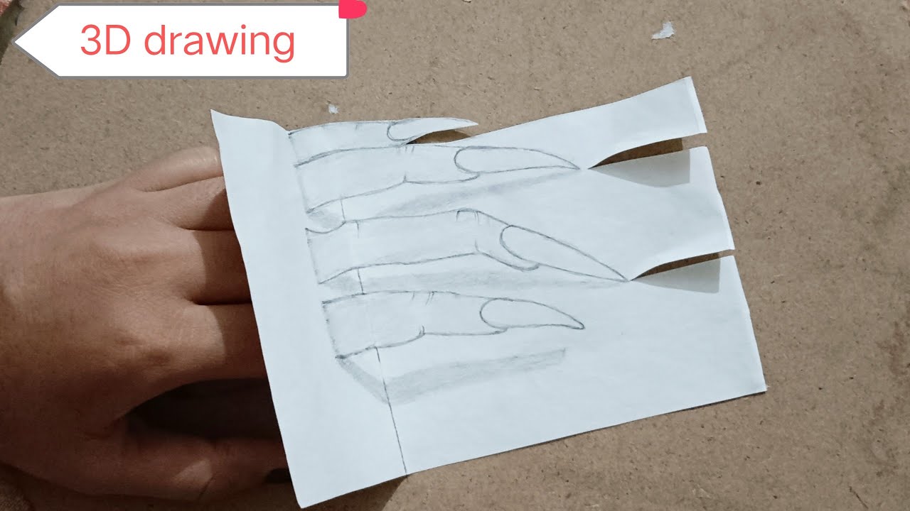 Very Easy!! Drawing Paper/3D Hand Drawing on Paper For Beginners 💥 Step ...