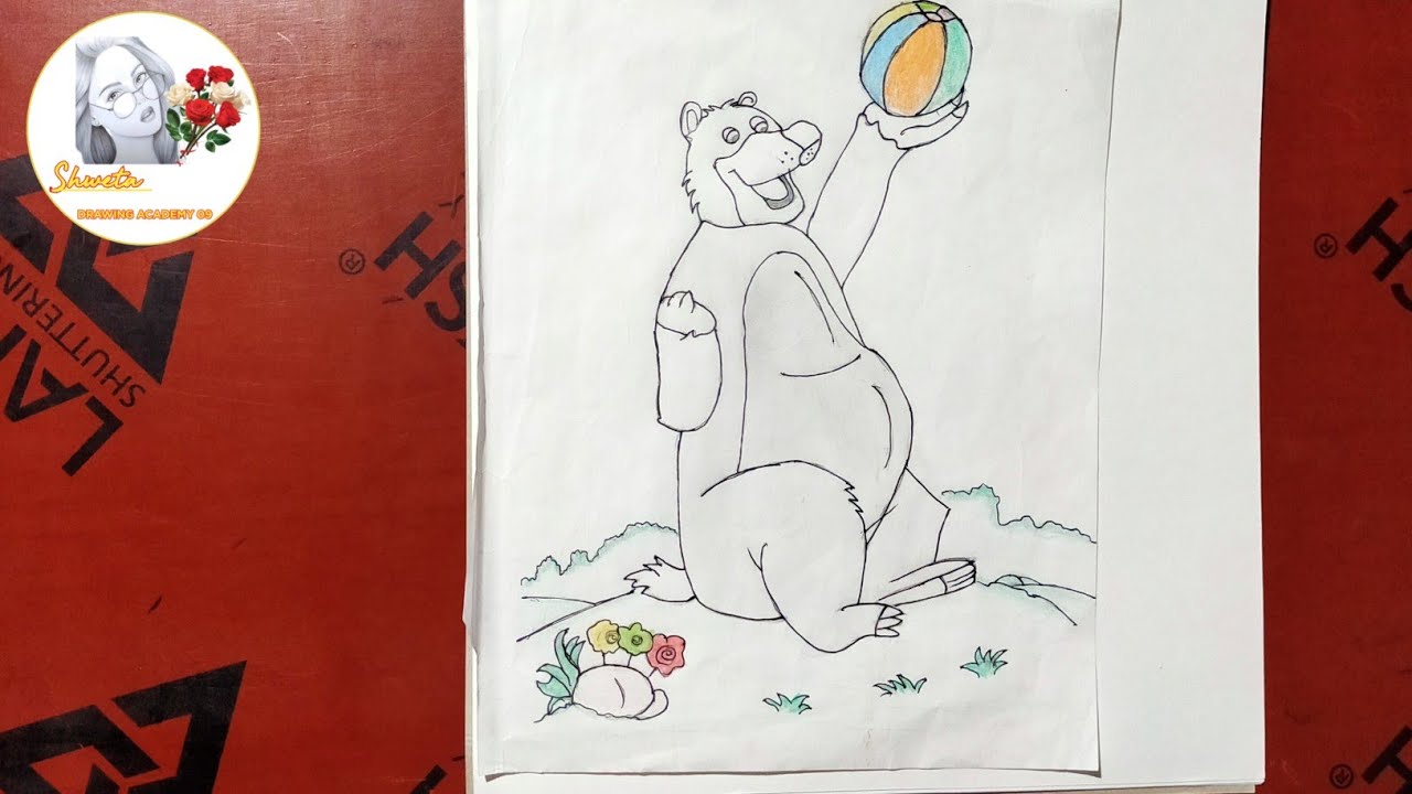 How To Make A Drawing Of A Bear Step By Step || Bhalu ka Photo Kaise ...