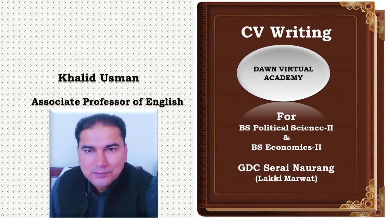 How to write a good CV (Part-I)|| English Class for BS|| Dawn Virtual ...