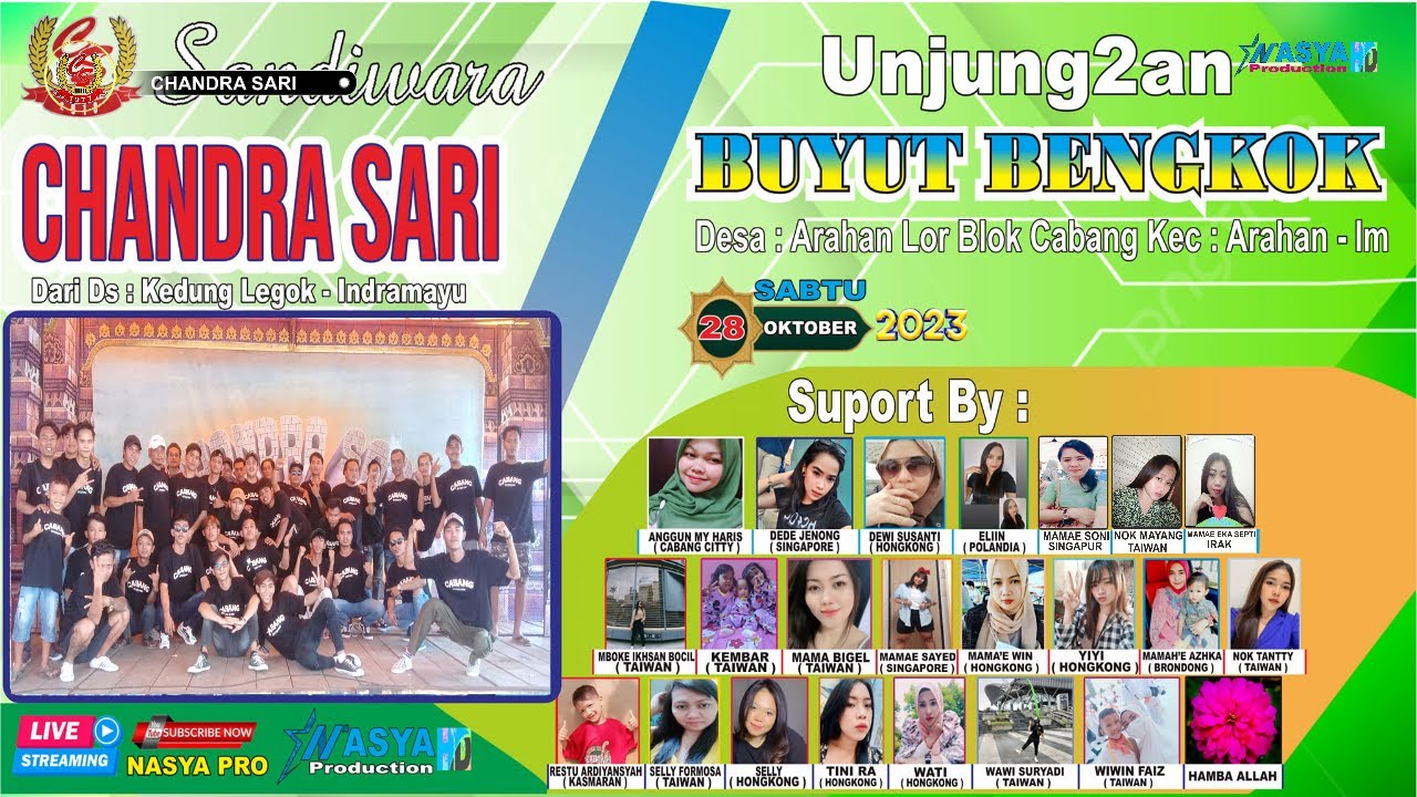 🔴[ LIVE MALAM ] SANDIWARA CHANDRA SARI UNJUNGAN BUYUT BENGKOK 28/19 ...