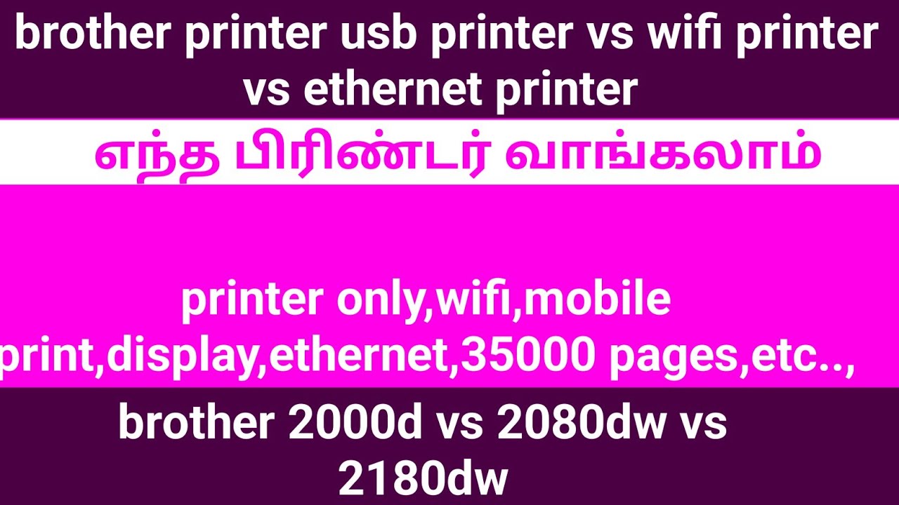 brother printer 2000d vs 2080dw vs 2180dw - YouTube