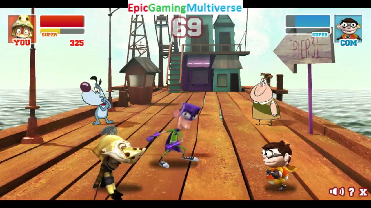 Nickelodeon Super Brawl 2 Matches / Battles / Fights Of Monkey - YouTube