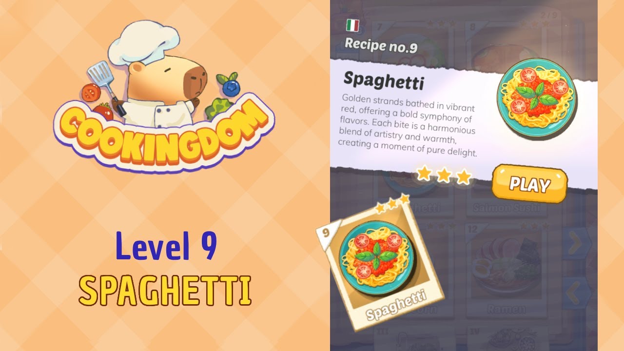 Cookingdom Level 9 Spaghetti [Solution Walkthrough] - YouTube