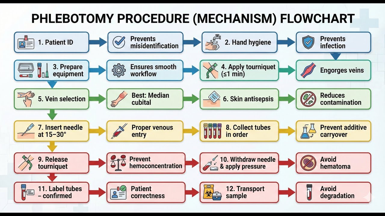 Phlebotomy Procedure Step-by-Step: 12 Steps for MLT Students - YouTube