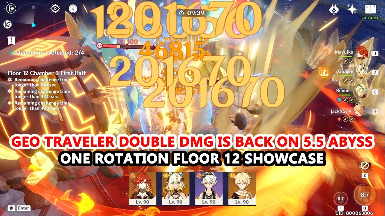 Geo Traveler Double DMG is back on 5.5 Abyss | One Rotation Floor 12 ...