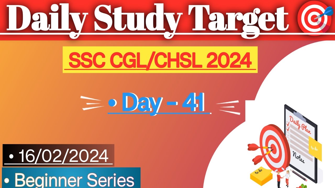 Day - 41 ( 16/02/2024 ) Daily Study Target 🎯 for SSC CGL/CHSL 2024 #ssc ...