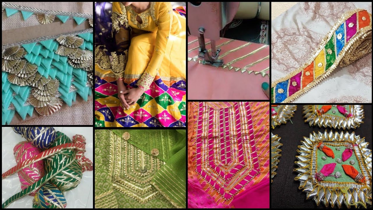 Very very beautiful Gota laces design/Gota lace designing ideas/Gota ...