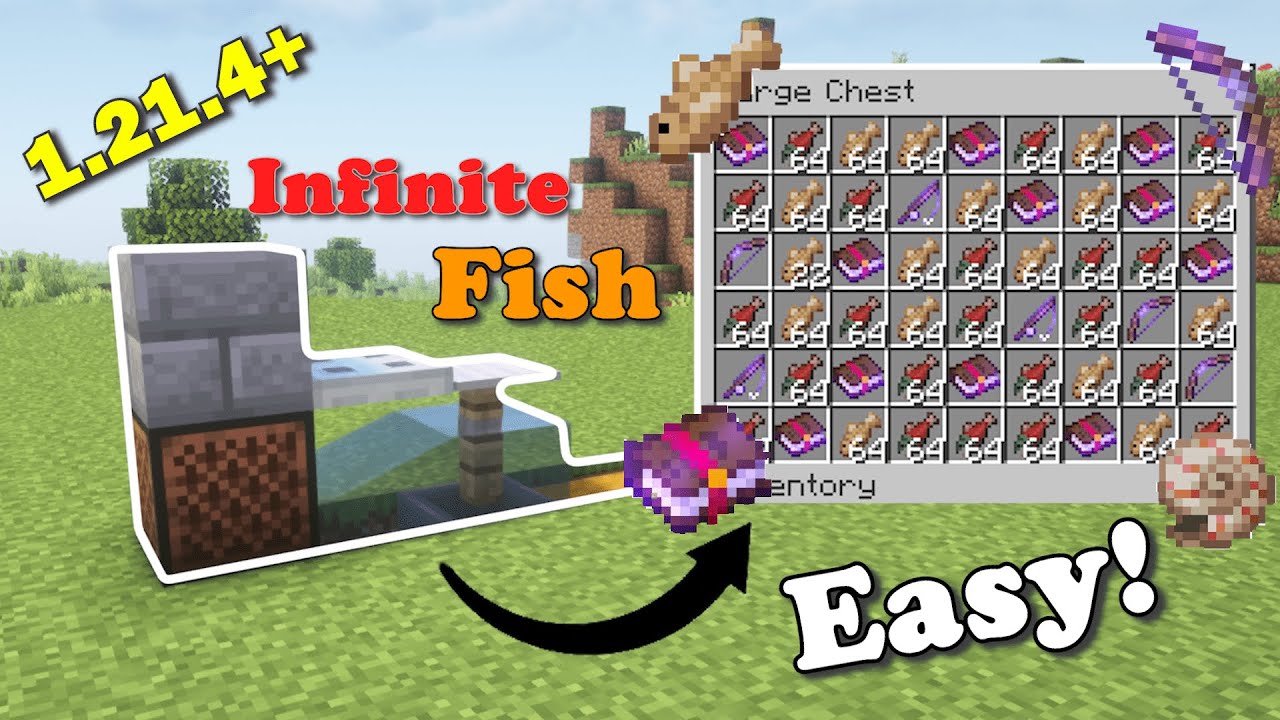 Easy AFK Fish Farm Tutorial For Minecraft 1.21.4+ | AsFast IX | # ...