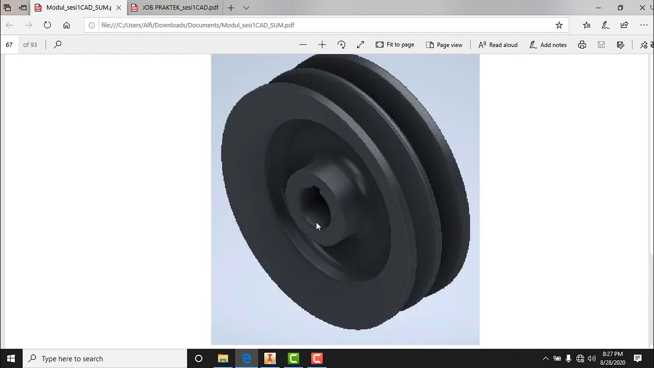 Pembuatan 3D Model Pulley - Autodesk Inventor 2016 - YouTube