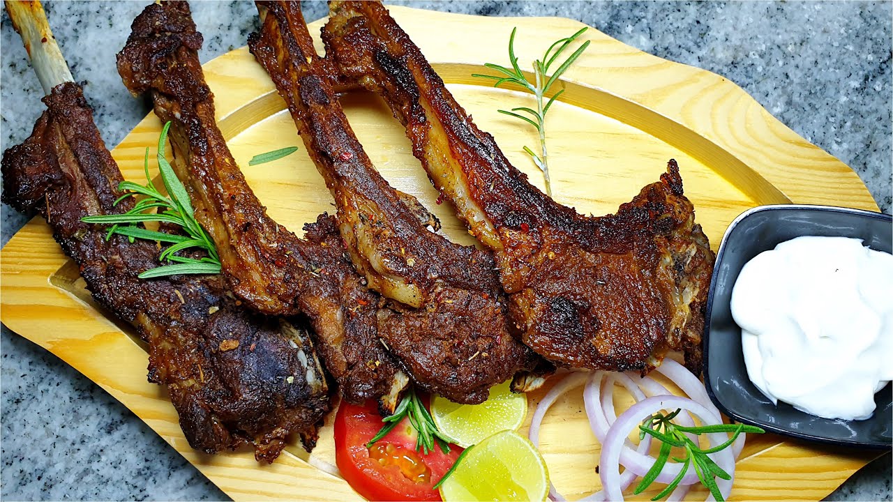 Mutton ribs barbecue recipe || Lamb chops recipe by chef mode || Mutton ...