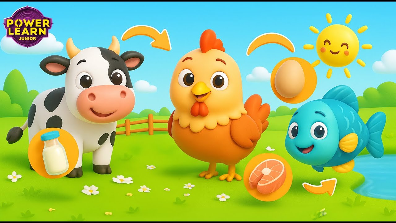 Food from Animals 🥛🍳 | Milk, Eggs, Meat & More | Animal Products ...