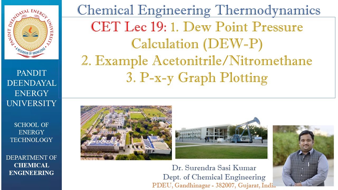 CET Lec 19: Dew Point Pressure Calculation/P-x-y Graph Plot Explanation ...