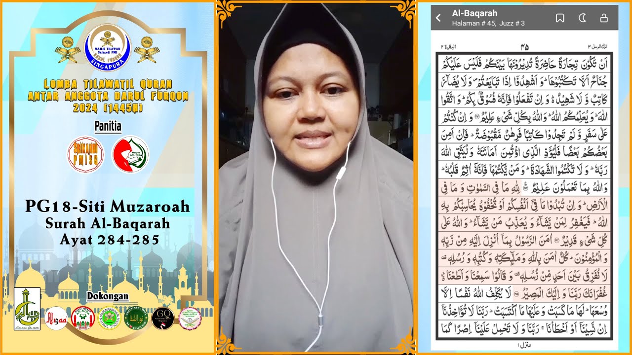 PG18 Siti Muzaroah - Lomba Tilawatil Quran Antar Anggota Darul Furqon 2024 (1445H) - YouTube
