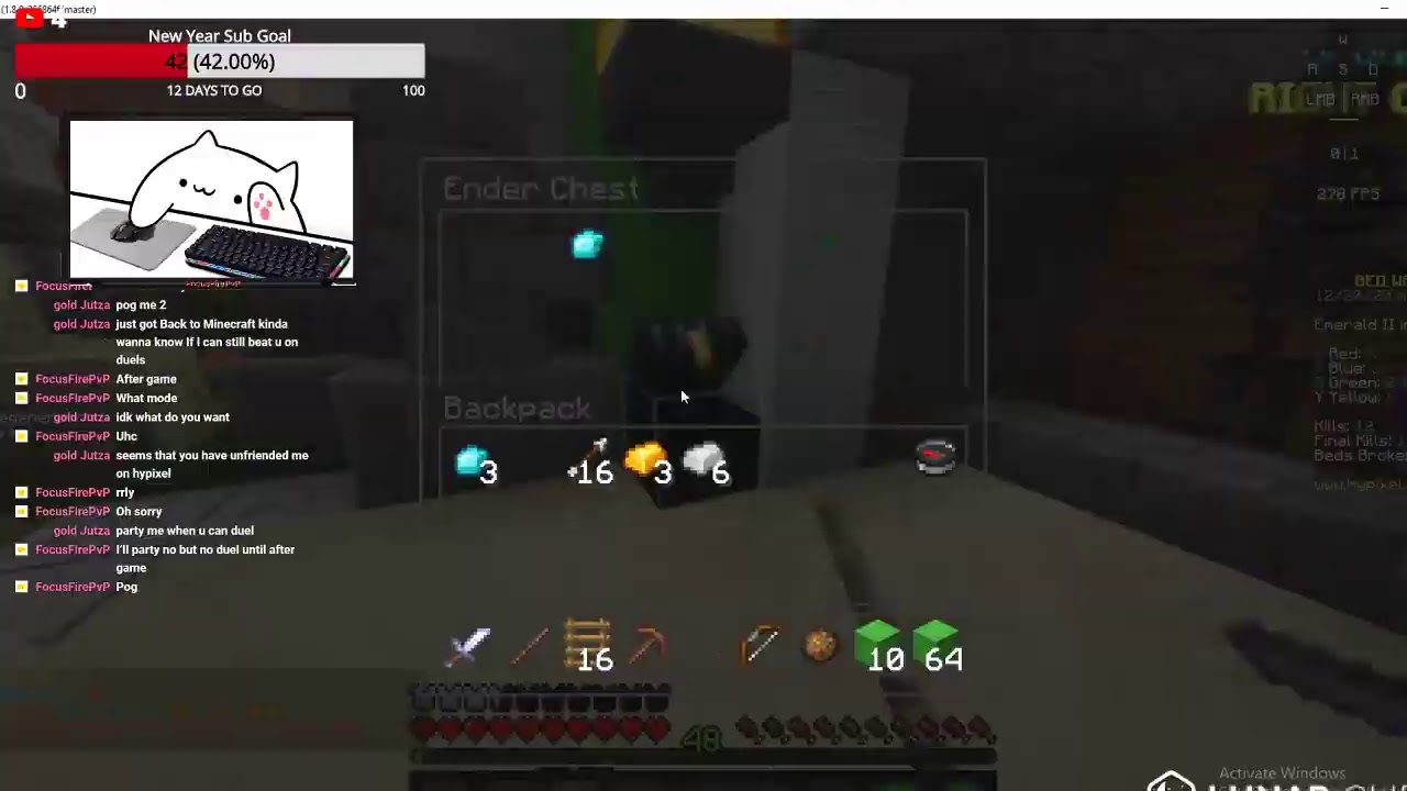 Hypixel Stream. Cat Facecam. Duel Me! - YouTube