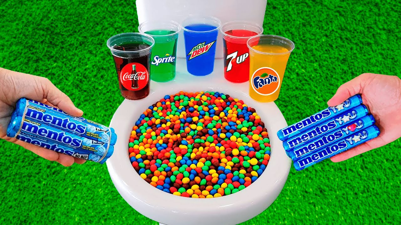 Compilation EXPERIMENTS: M&M Candy VS Popular Sodas Fanta, Coca Cola ...