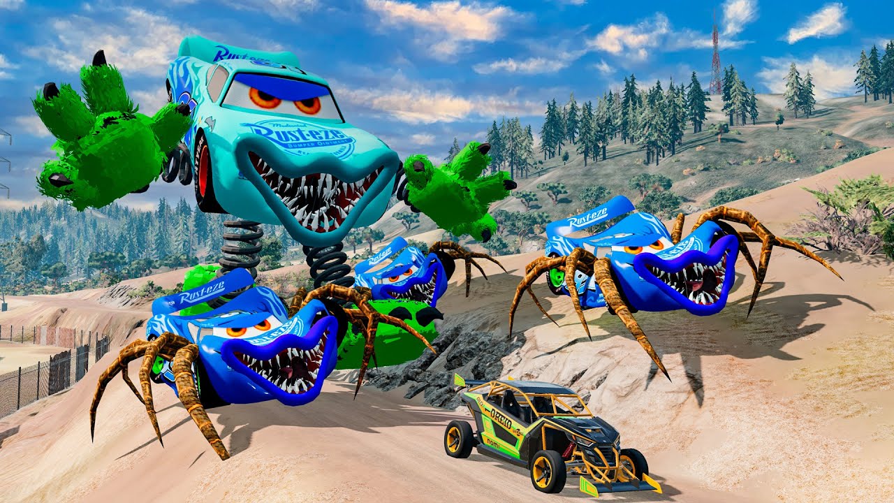 Cars Obstacle Course with MONSTERS - NEW HOUSE HEADMATER & NEW BOXY BOO ...