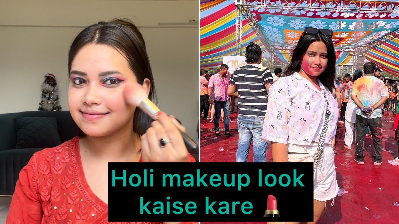 Holi Creative Makeup look || Step by Step - YouTube