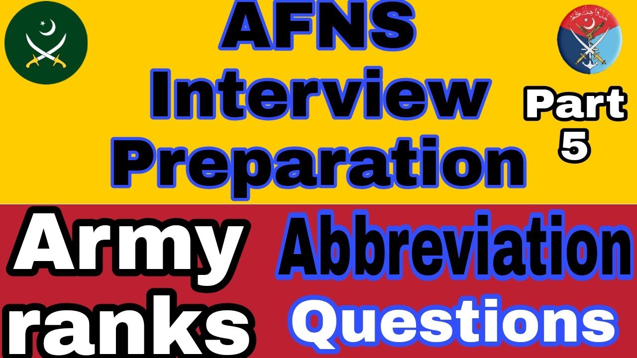 Interview Questions | AFNS Interview Questions |Army Ranks & important ...