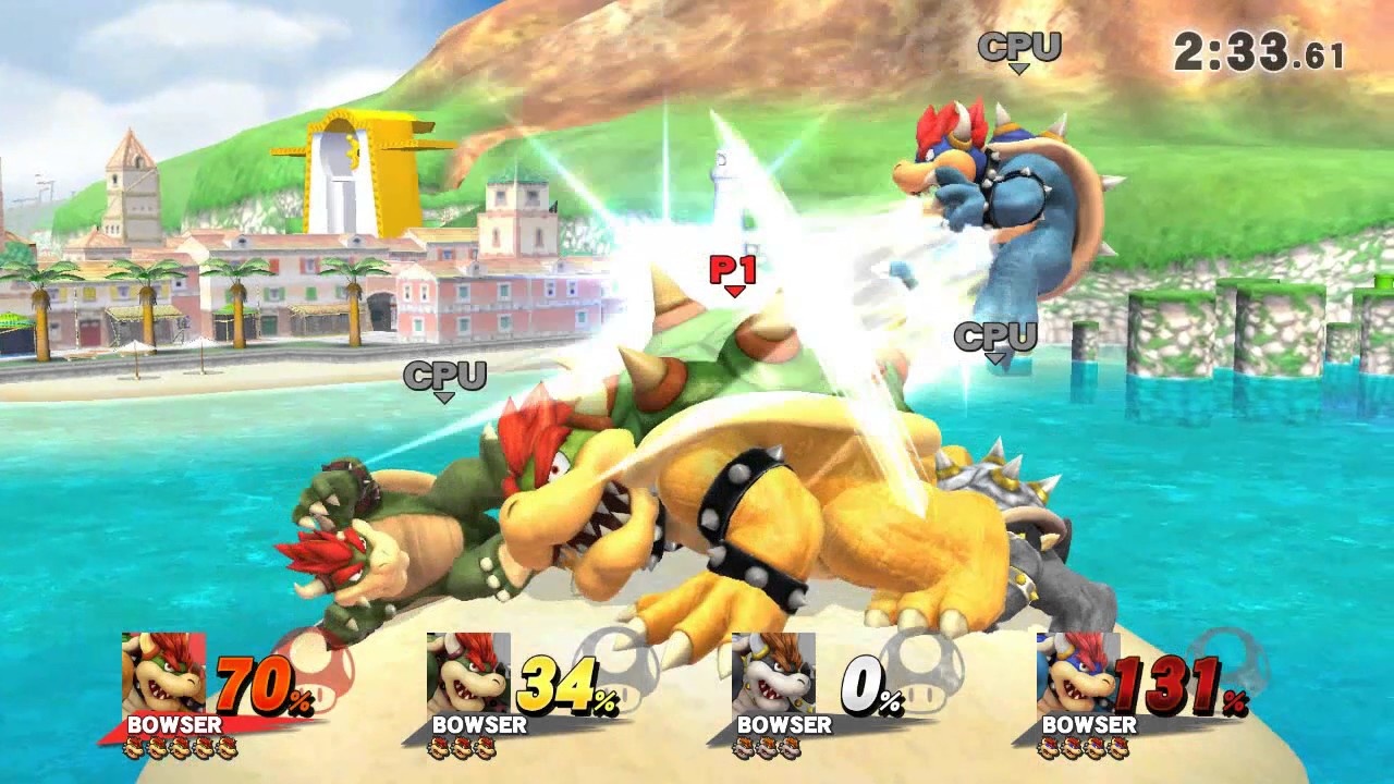 Giant Bowser Battle On SSB4 - YouTube